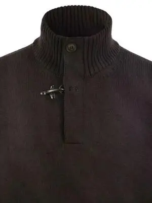 FAY Hook-fastening Wool Sweater - Brown