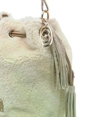 LA CARRIE Teddy-texture Drawstring Bucket Bag