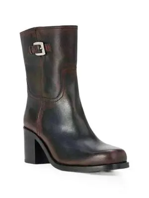 Staud Brooklyn Buckled Distressed Leather Boots