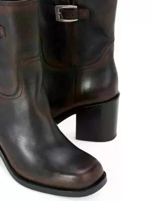 Staud Brooklyn Buckled Distressed Leather Boots