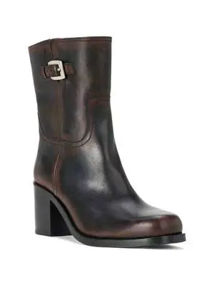 Staud Brooklyn Buckled Distressed Leather Boots - Brown