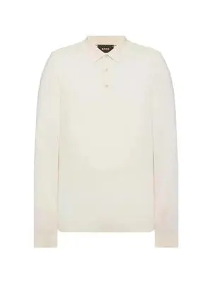 BOSS Knit Polo Sweater - White