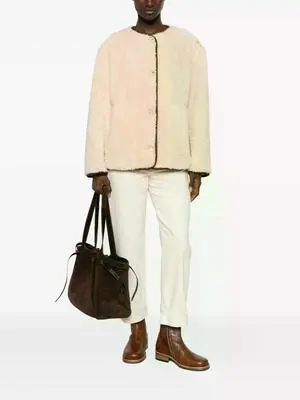 BOSS Contrast-trim Fleece Coat