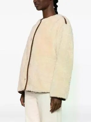 BOSS Contrast-trim Fleece Coat