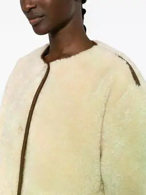 BOSS Contrast-trim Fleece Coat