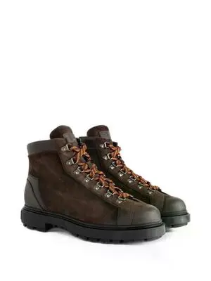 Santoni Suede Panelled Hiking Boots