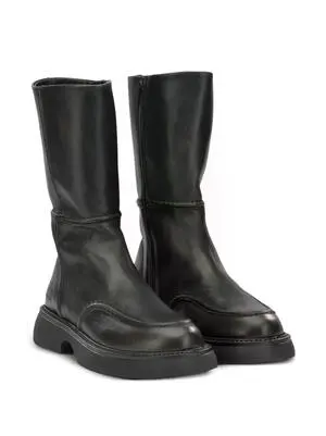 SUMMERY COPENHAGEN Leather Biker Boots - Black