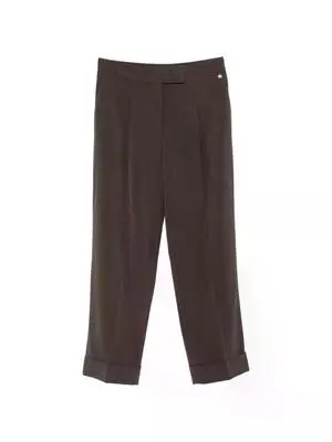 Liu Jo Pressed-crease Turn-up Trousers - Brown