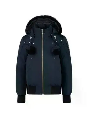 Moose Knuckles Debbie Shearling-trim Hooded Jacket - Blue