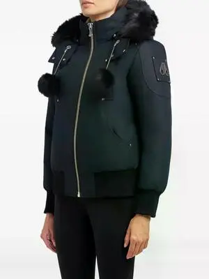 Moose Knuckles Debbie Shearling-trim Hooded Jacket - Blue