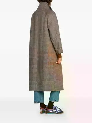 Sandro Houndstooth Single-breasted Coat - Brown