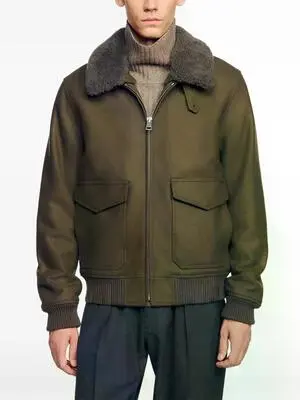 Sandro Wool Jacket With Removable Collar