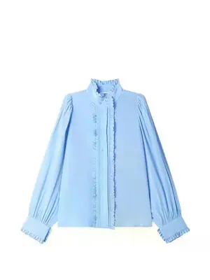Sandro Ruffle-trimmed Silk Shirt