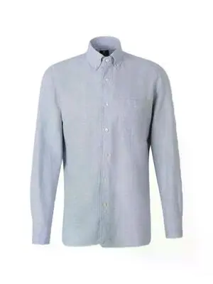 LUIGI BORRELLI Button-down Chest-pocket Shirt - Blue