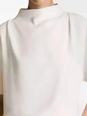 Vince Draped High-neck Blouse - White