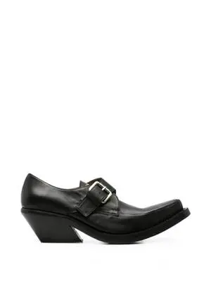 EGONLAB Buckle-fastening Leather Derby Shoes - Black