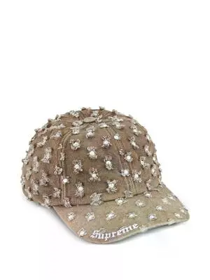 Supreme Hole-punch Rhinestone-embellished Cap - Neutrals
