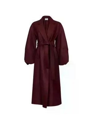 Harris Wharf London Belted Balloon-sleeve Coat