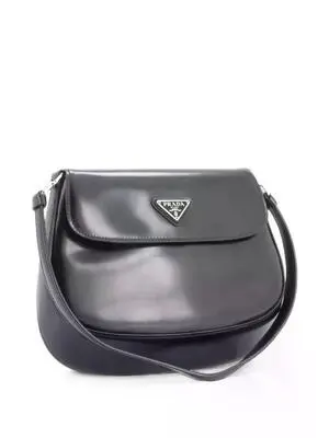 Prada Cleo Flap Shoulder Bag Spazzolato Leather Small Hobo Bag