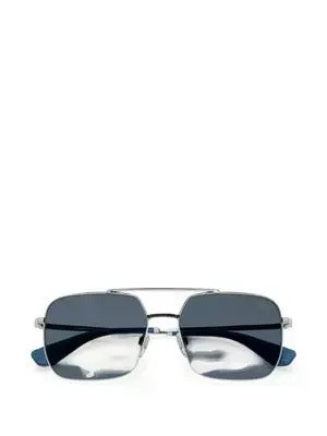 Burberry Check-engraved Pilot-frame Sunglasses