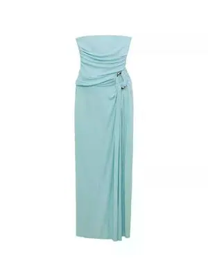 Simkhai Emma Strapless Bustier Bodycon Maxi Gown - Blue