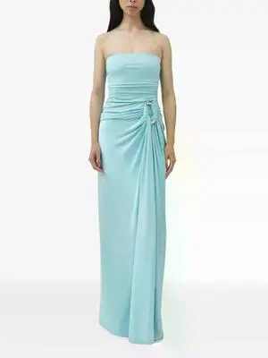 Simkhai Emma Strapless Bustier Bodycon Maxi Gown - Blue