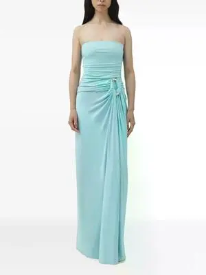 Simkhai Emma Strapless Bustier Bodycon Maxi Gown - Blue