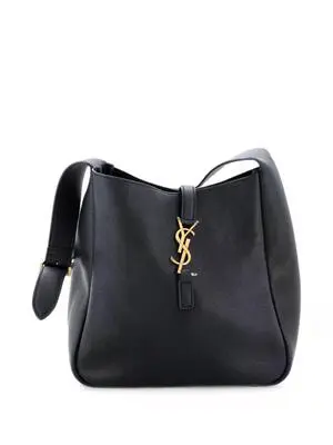 Saint Laurent Le 5 A 7 Supple Leather Small Hobo Bag - Black
