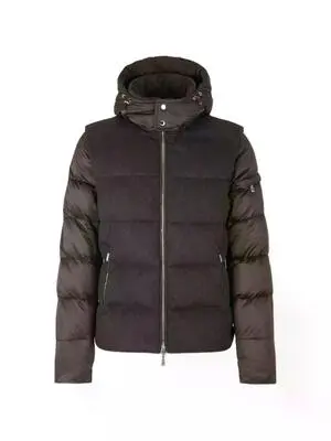 MOORER Hooded Padded Jacket - Brown