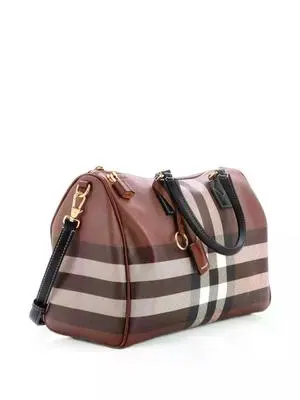 Burberry Bowling Bag Check E-canvas Medium Shoulder Bag