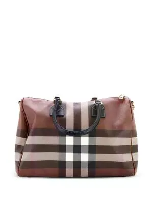 Burberry Bowling Bag Check E-canvas Medium Shoulder Bag - Brown