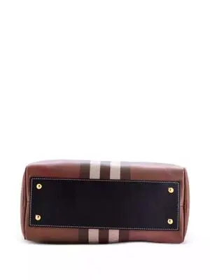 Burberry Bowling Bag Check E-canvas Medium Shoulder Bag - Brown