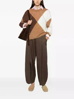 Liu Jo Argyle Crystal-embellished Sweater