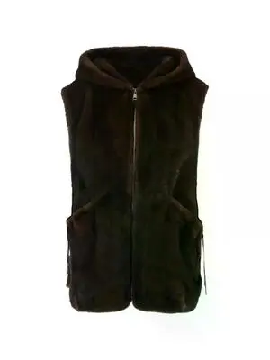 GIOVANNI PARIS Maury Faux-fur Hooded Gilet - Brown