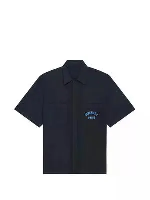 Givenchy Shirt In Cotton Twill With Paris Patch Pocket - Blue