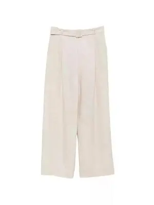 Eleventy Belted Pleated Trousers - Neutrals