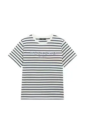 Max Mara Striped Logo-embroidered T-shirt