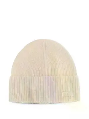 AUTRY Ribbed-knit Logo-patch Beanie Hat - Neutrals