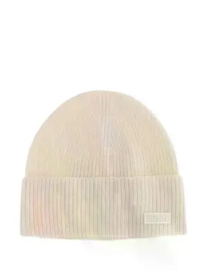 AUTRY Ribbed-knit Logo-patch Beanie Hat - Neutrals
