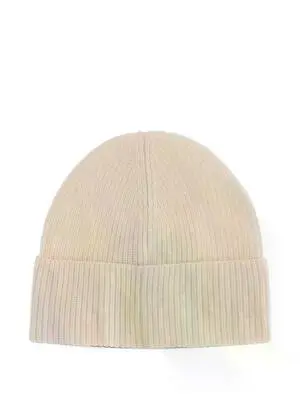 AUTRY Ribbed-knit Logo-patch Beanie Hat - Neutrals
