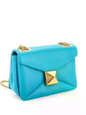 Valentino Garavani One Stud Chain Flap Bag Leather Small Shoulder Bag - Blue