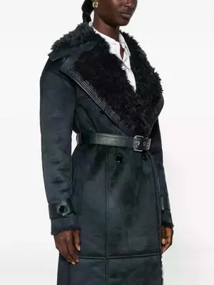 Patrizia Pepe Faux-shearling Belted Coat