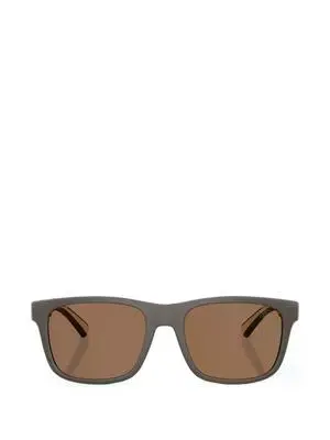 Burberry Check-temple Square-frame Sunglasses - Brown