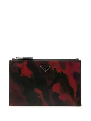 Prada 2013-2026 Tessuto Camouflage Clutch Bag - Red