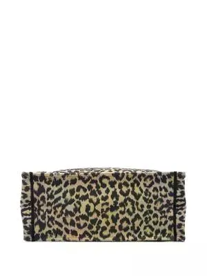 Dior 2021 Mizza Large Embroidered Canvas Leopard Book Tote Bag