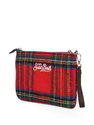 MC2 SAINT BARTH Tartan Embroidered Pouch - Red