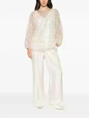 Marina Rinaldi Sequin-embellished Blouse - Neutrals