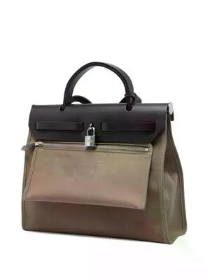 Hermès 2015 Toile Herbag Zip 31 Satchel - Brown
