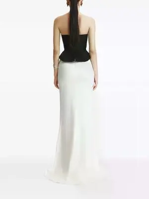 BENEDETTO Tulle-panel Peplum Corset Top