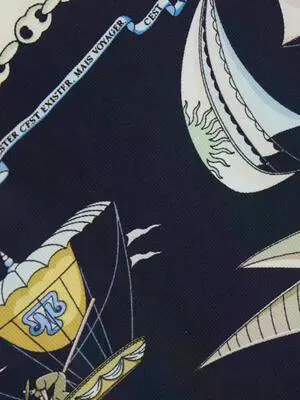 Tory Burch Graphic-print Silk Scarf - Blue